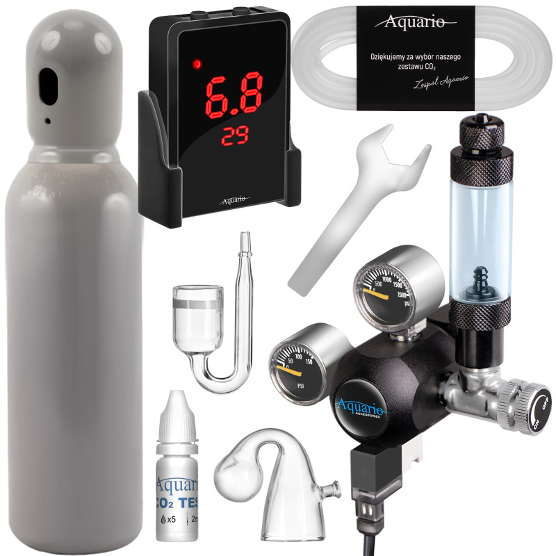 Aquario Exclusive 2.0 - zestaw CO2 z elektrozaworem i komputerem pH ...